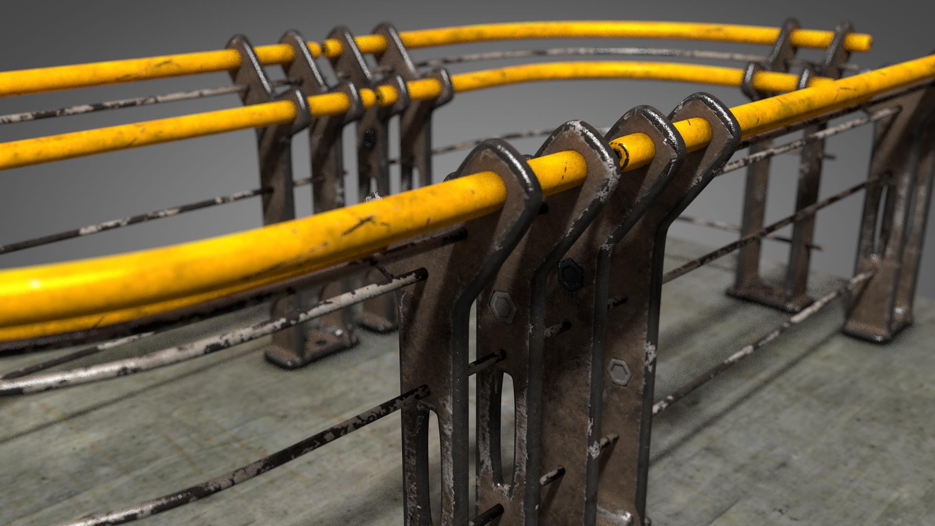 3D Barrier Handrail Rail Model - TurboSquid 1478174