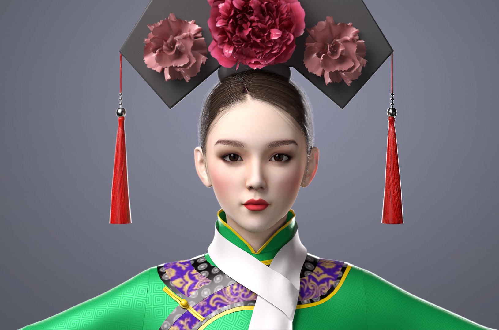 3D Princess Qing Dynasty Chinese Girl Model - TurboSquid 1743423