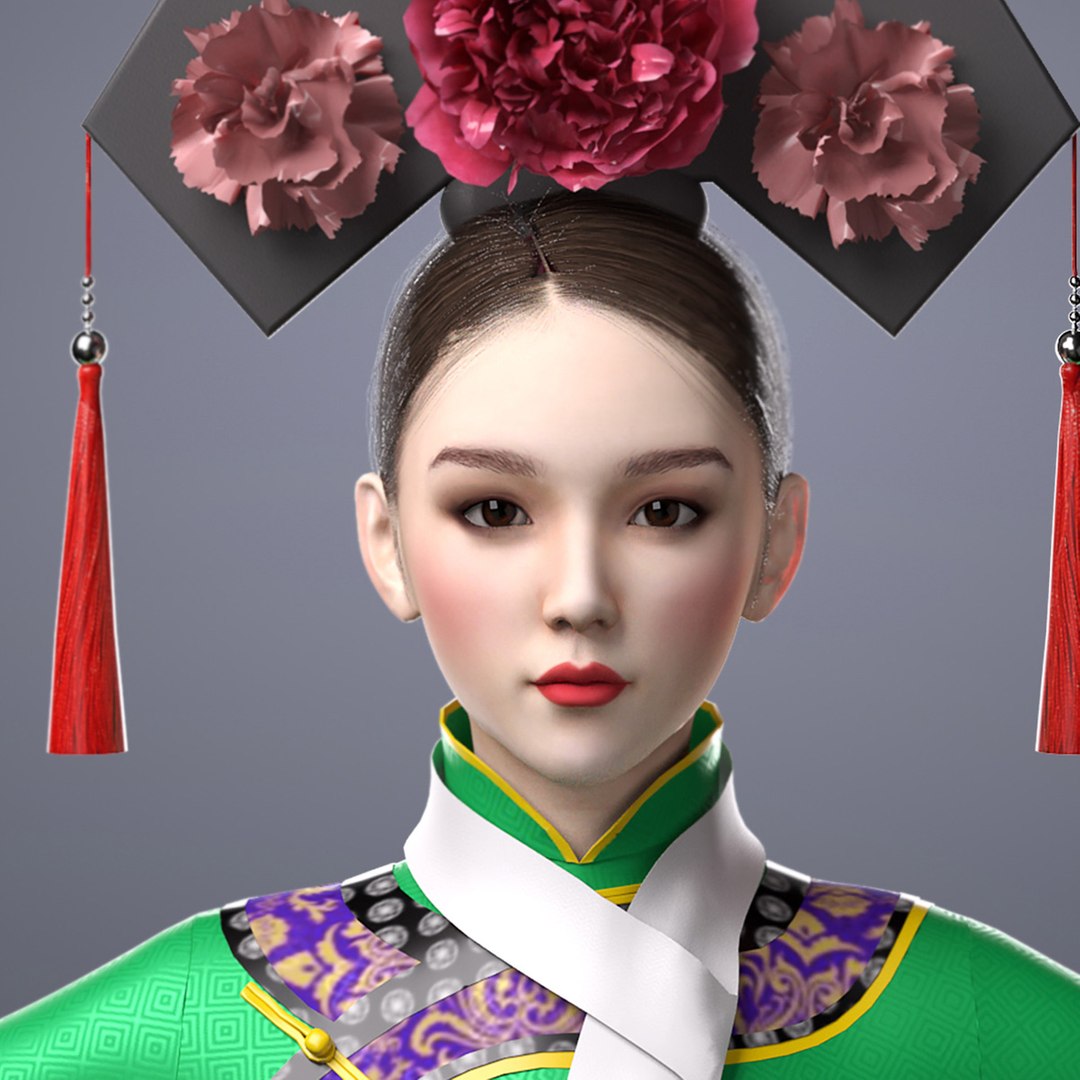 3D Princess Qing Dynasty Chinese Girl Model - TurboSquid 1743423