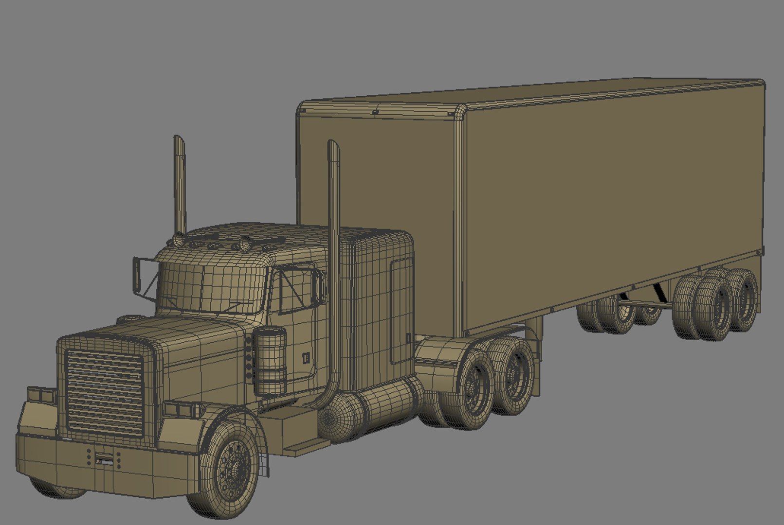3d model semi truck