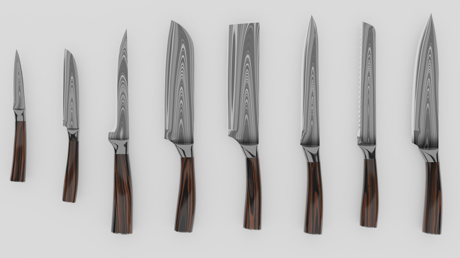 Kitchen Knives Collection Model 3D Model - TurboSquid 2090311