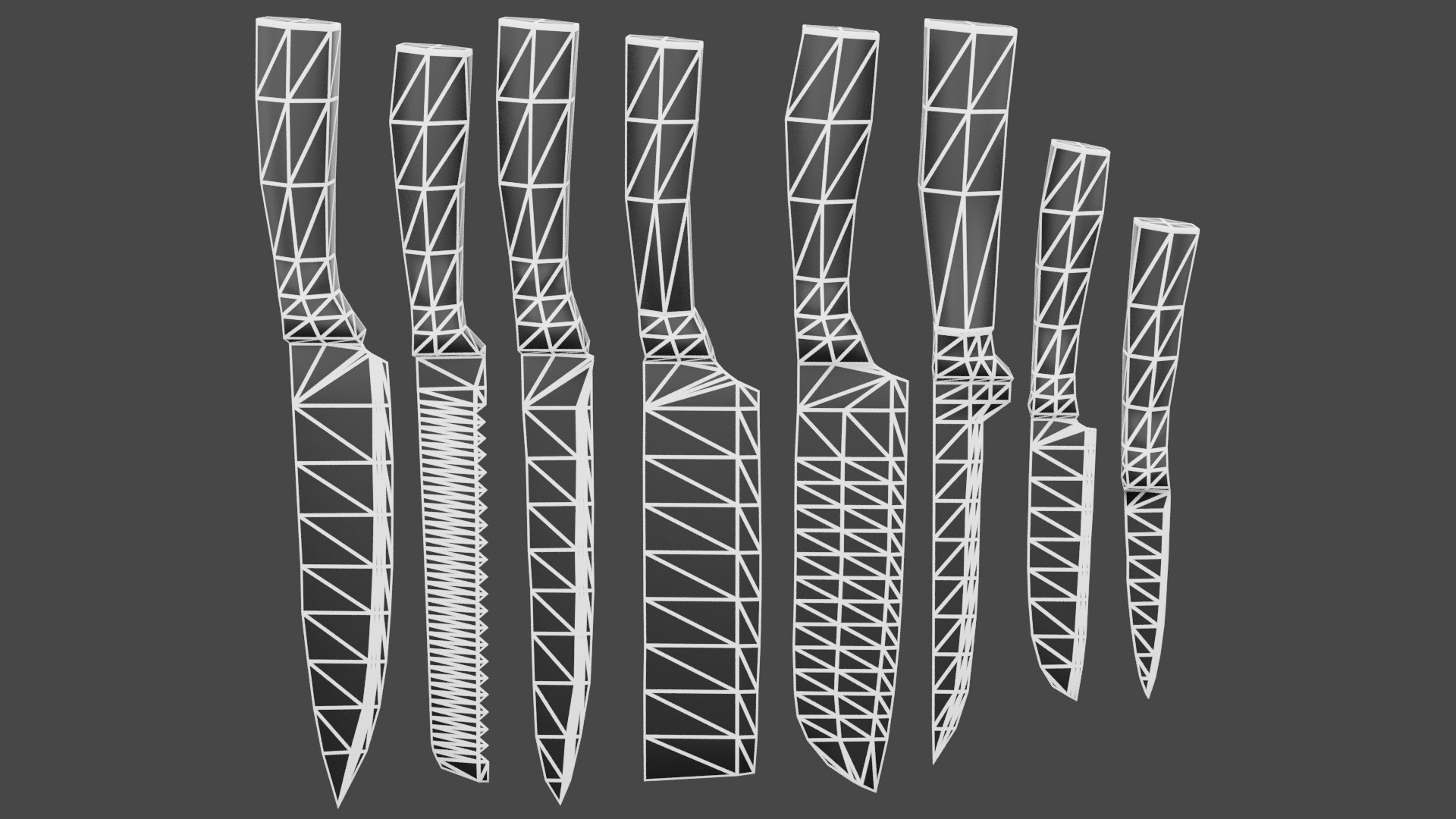 Kitchen Knives Collection Model 3D Model - TurboSquid 2090311