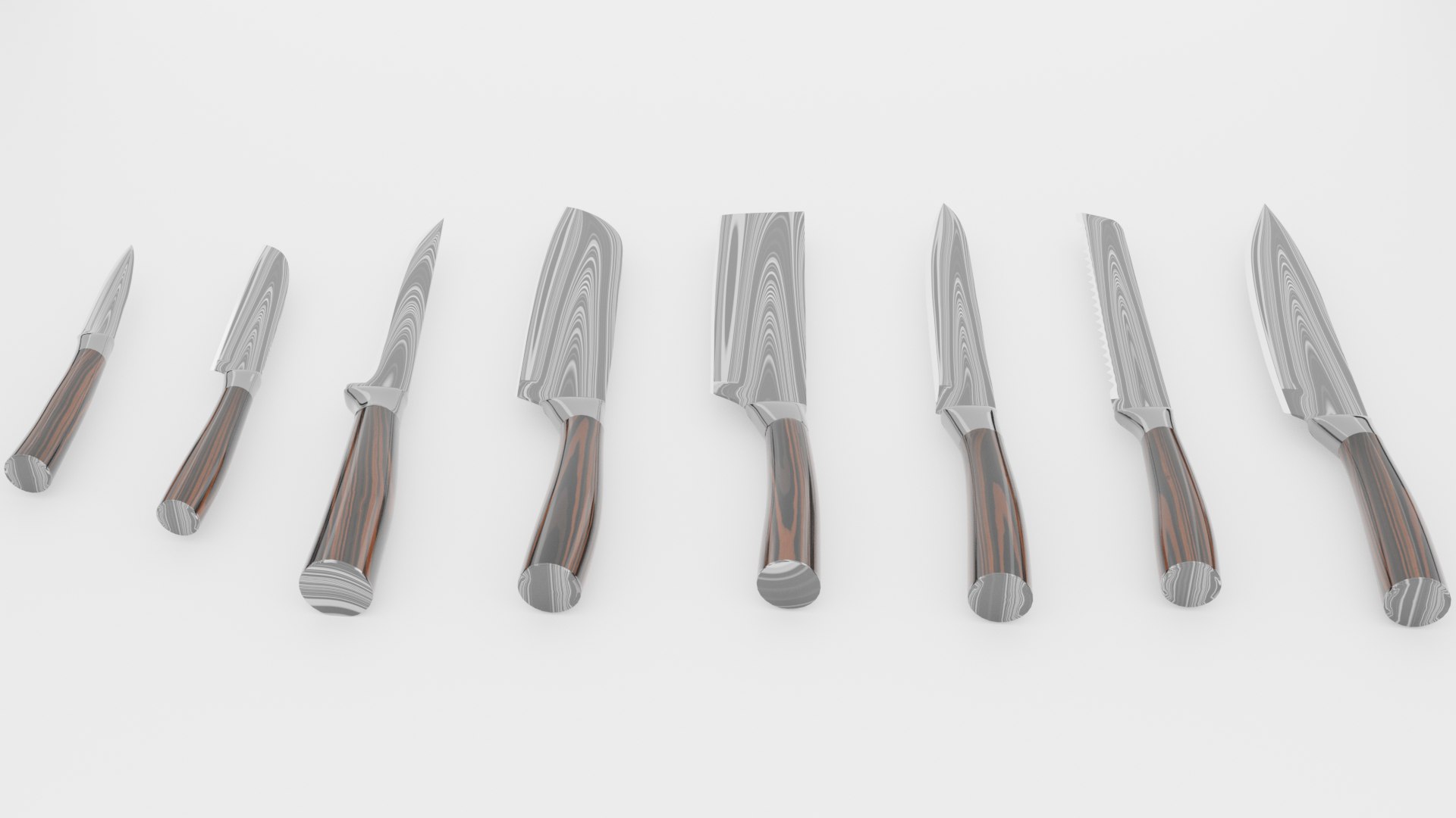 Kitchen Knives Collection Model 3D Model - TurboSquid 2090311