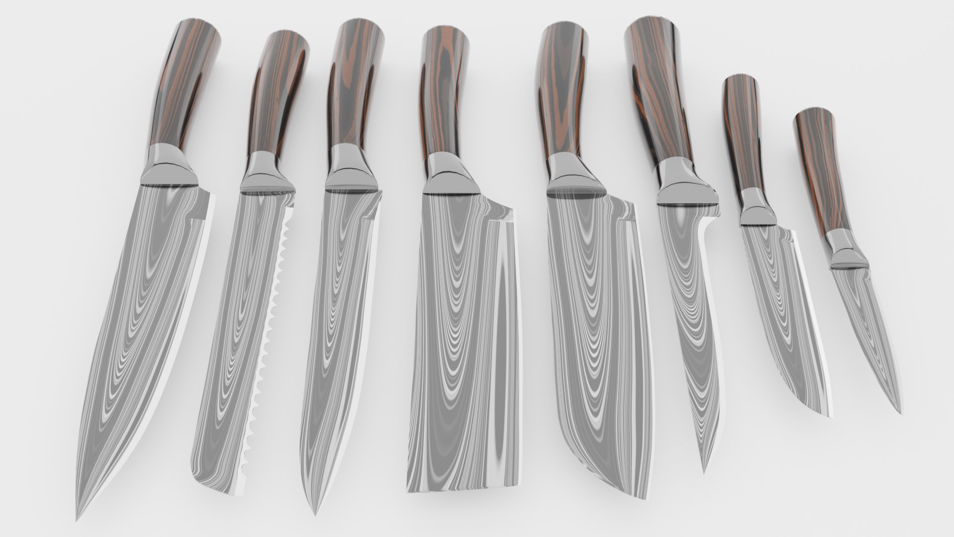 Kitchen Knives Collection Model 3D Model - TurboSquid 2090311