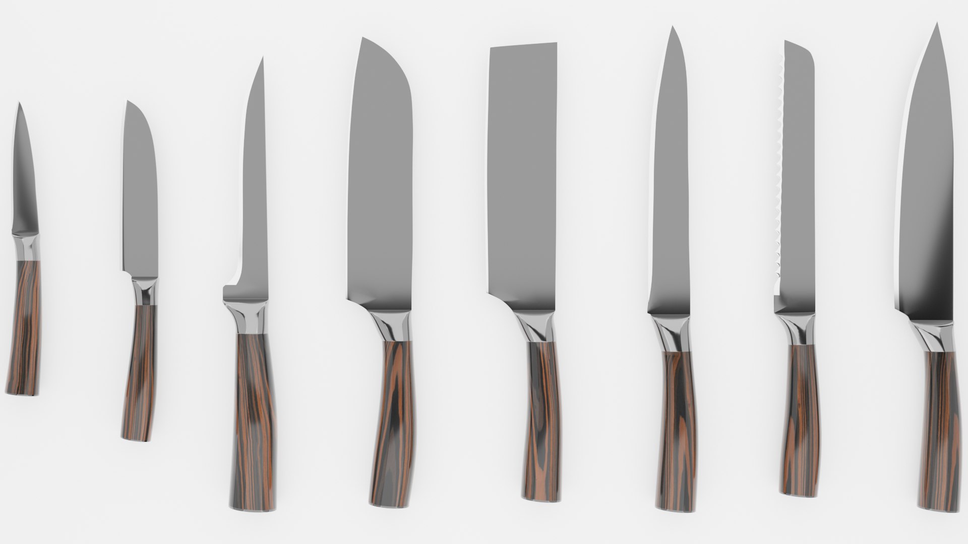 Kitchen Knives Collection Model 3D Model - TurboSquid 2090311