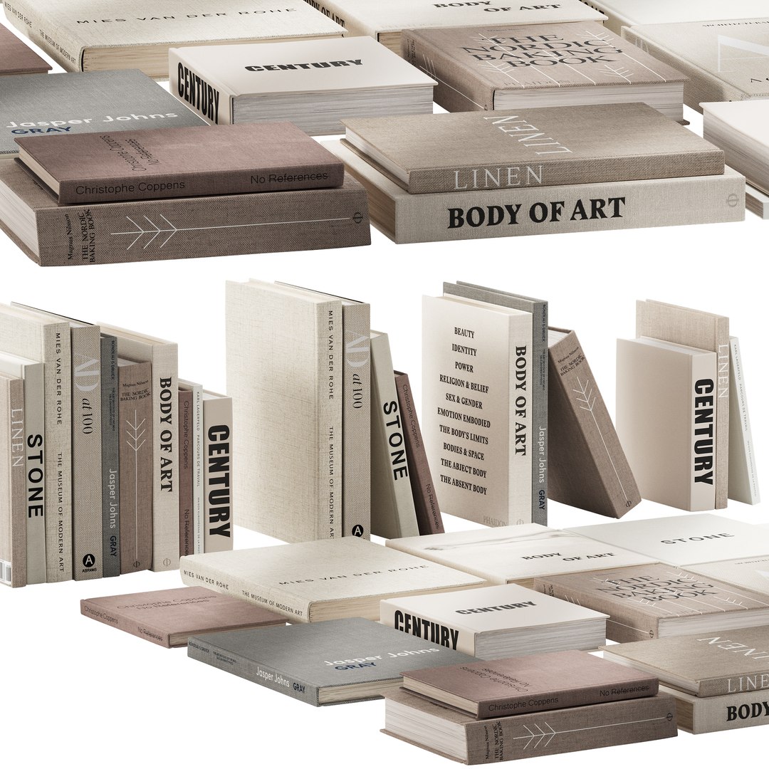 474 Decorative Books Set 23 Neutral 04 3D Model - TurboSquid 2306491