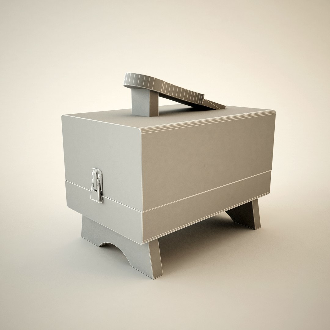 3d model antique shoe cleaning box