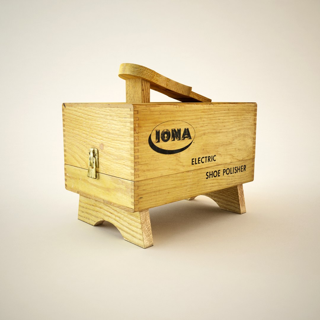 3d model antique shoe cleaning box