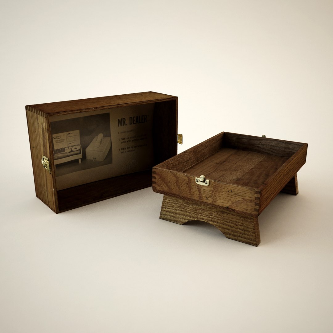 3d model antique shoe cleaning box