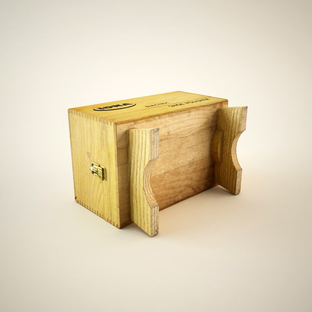 3d model antique shoe cleaning box