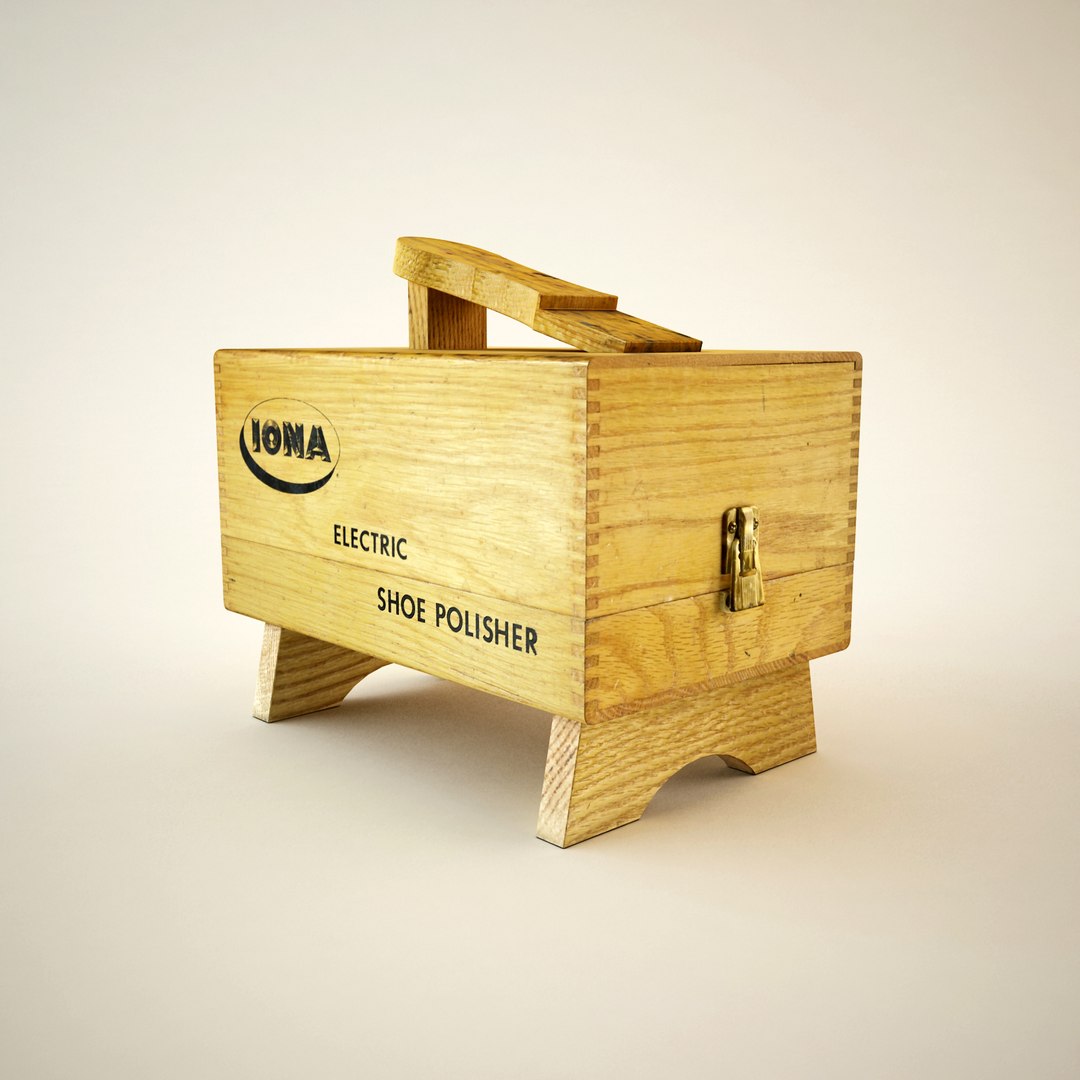3d model antique shoe cleaning box