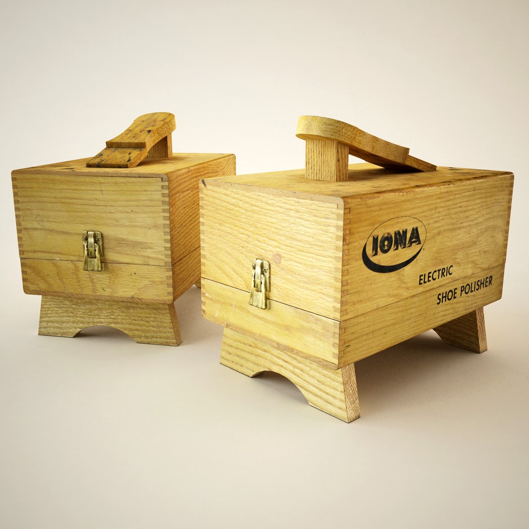 3d model antique shoe cleaning box