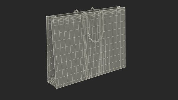 Modello 3D Sacchetto di carta rossa per la vendita al dettaglio ...