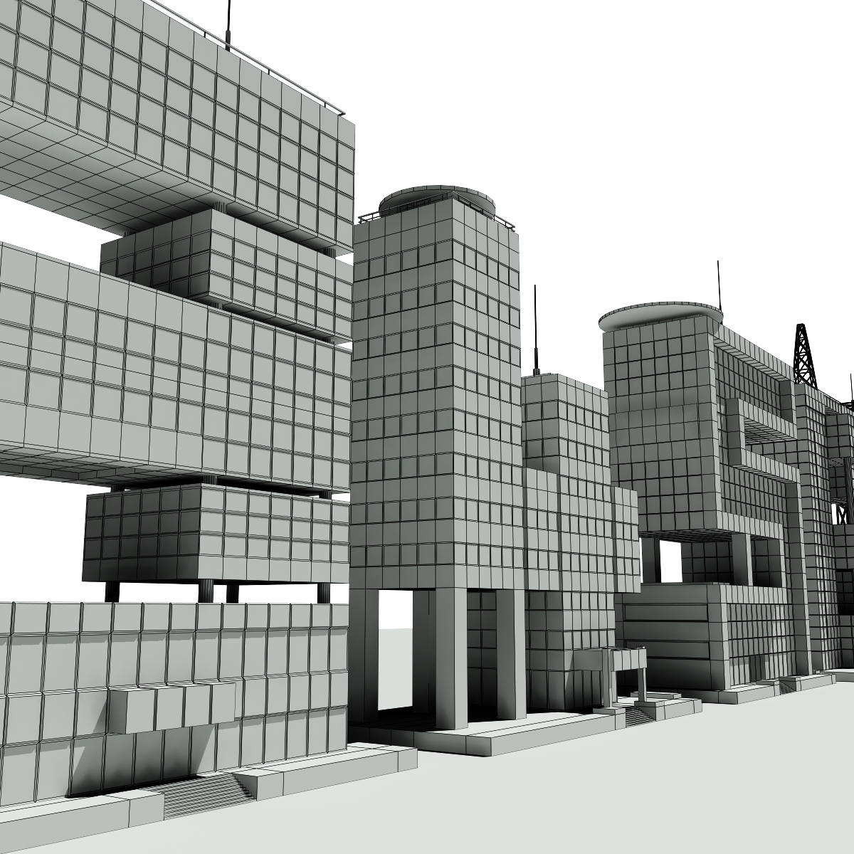 3d model building numbers