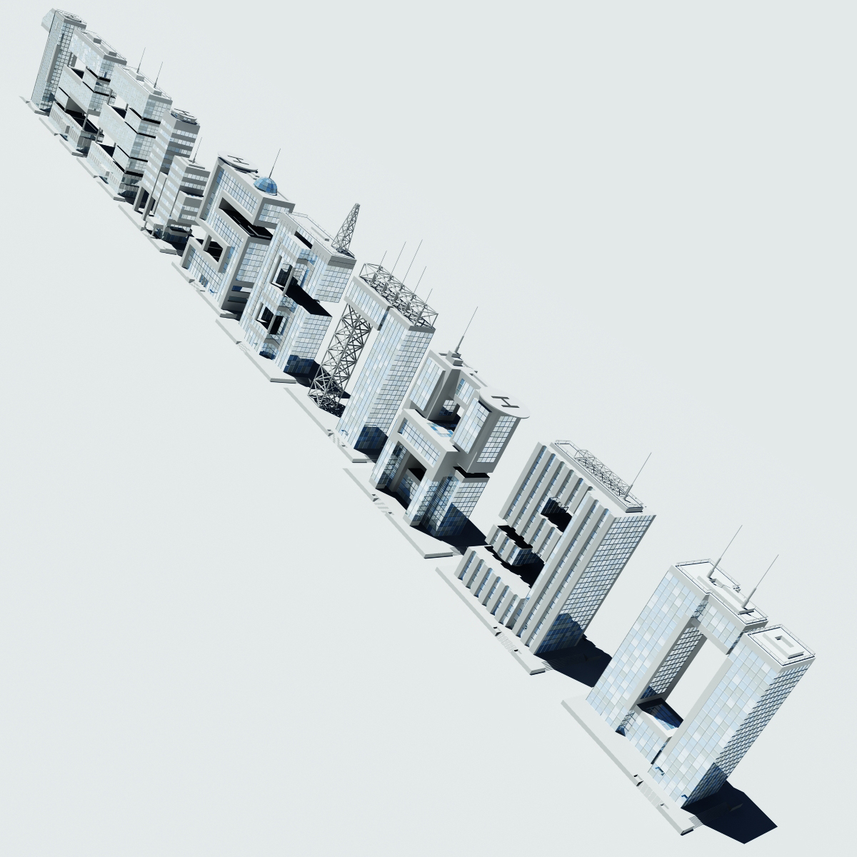 3d model building numbers