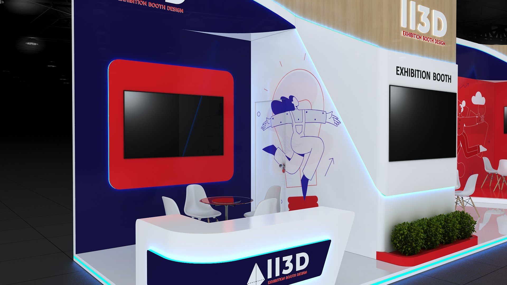 Exhibition Stand Stall Two Side Open 12X3 3D Model - TurboSquid 2163191