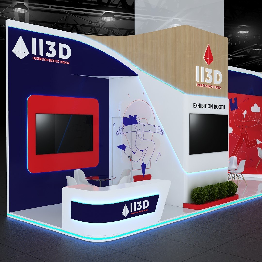 Exhibition Stand Stall Two Side Open 12X3 3D Model - TurboSquid 2163191