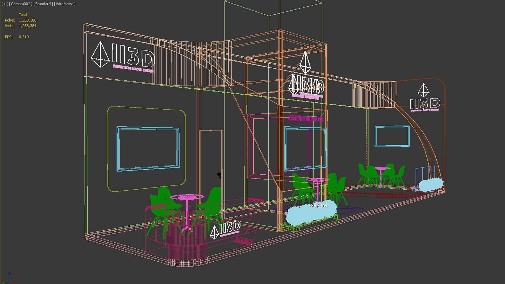 Exhibition Stand Stall Two Side Open 12X3 3D model - TurboSquid 2163191