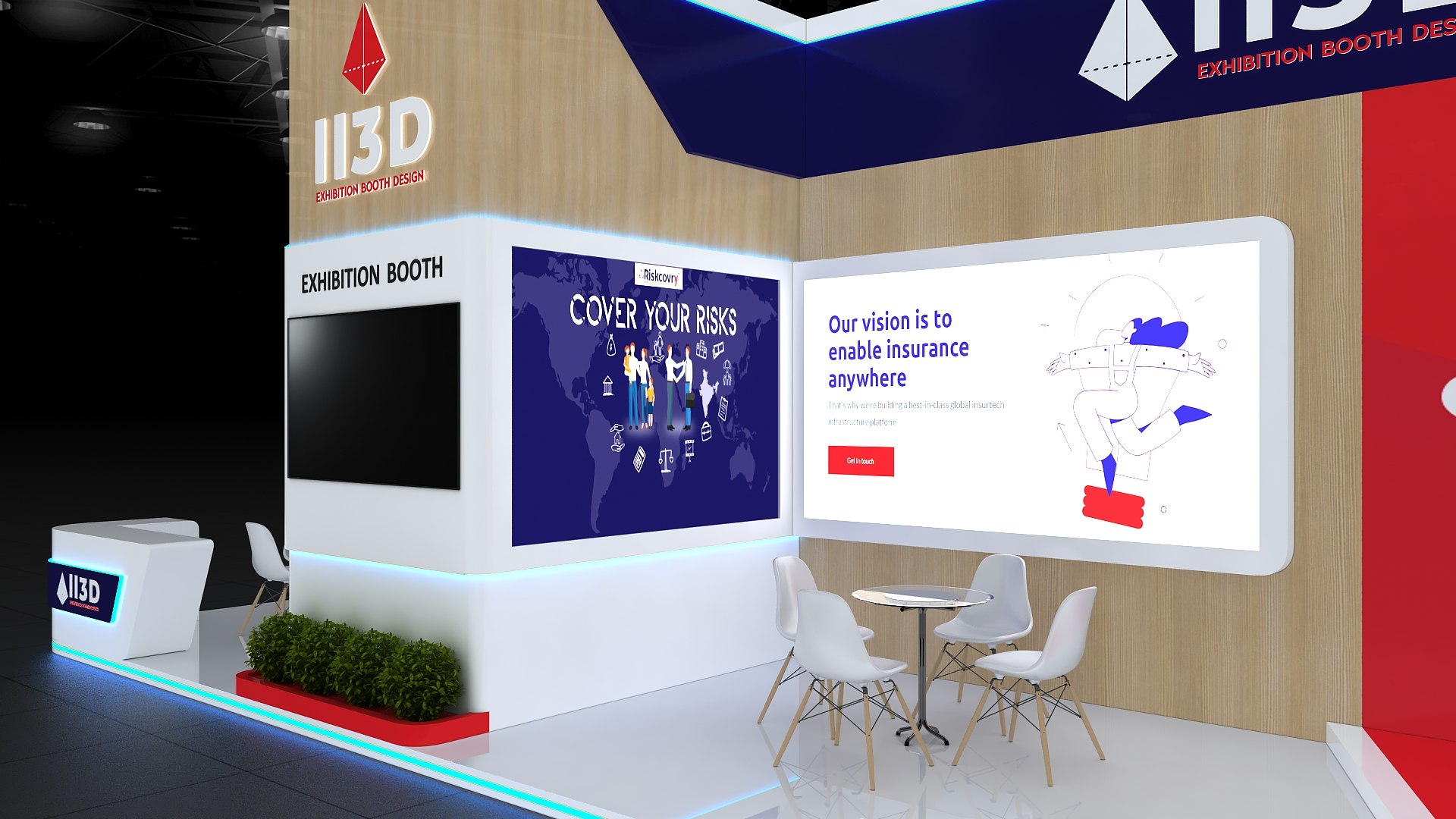 Exhibition Stand Stall Two Side Open 12X3 3D Model - TurboSquid 2163191