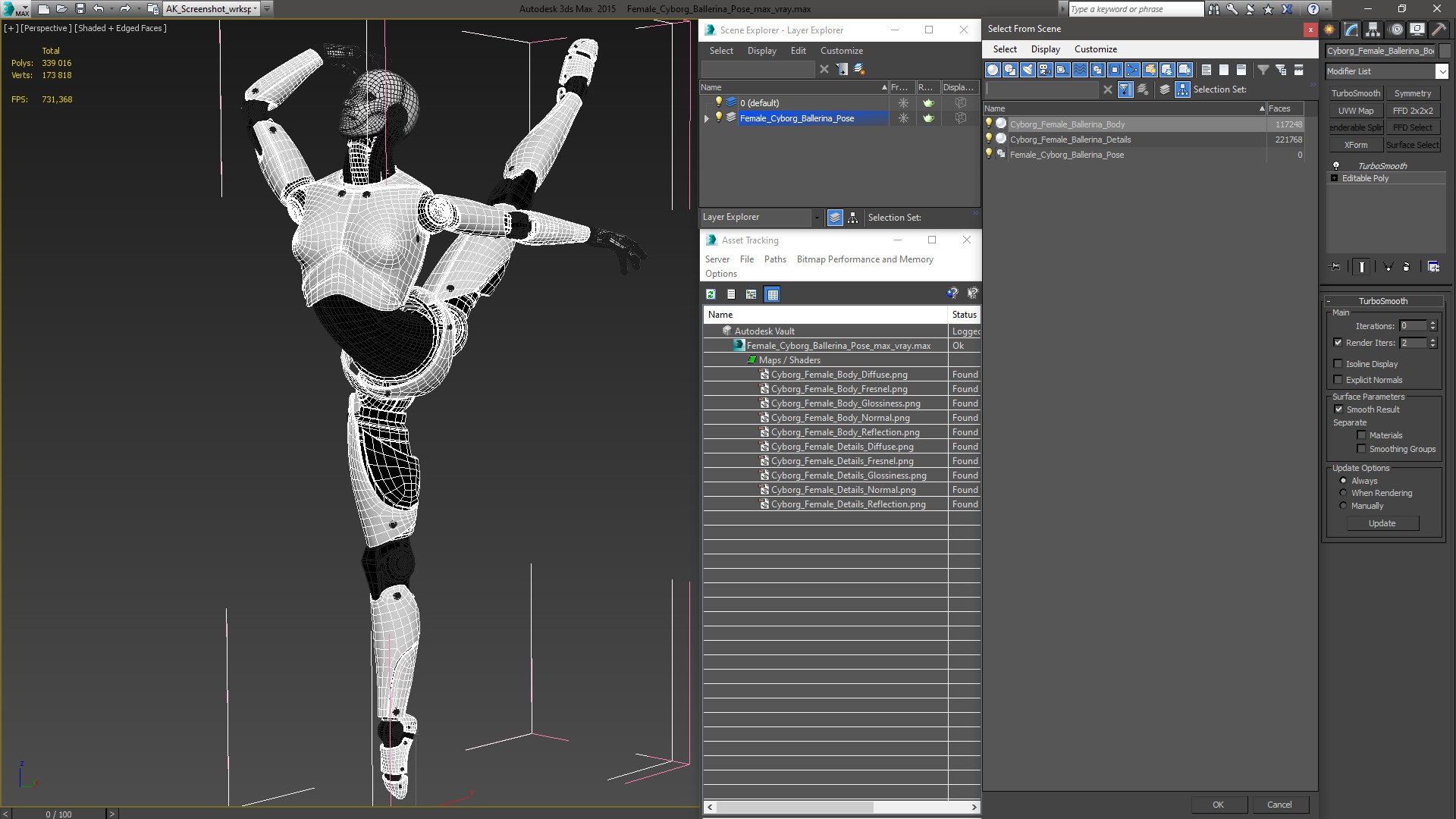 3D Female Cyborg Ballerina Pose - TurboSquid 2097709