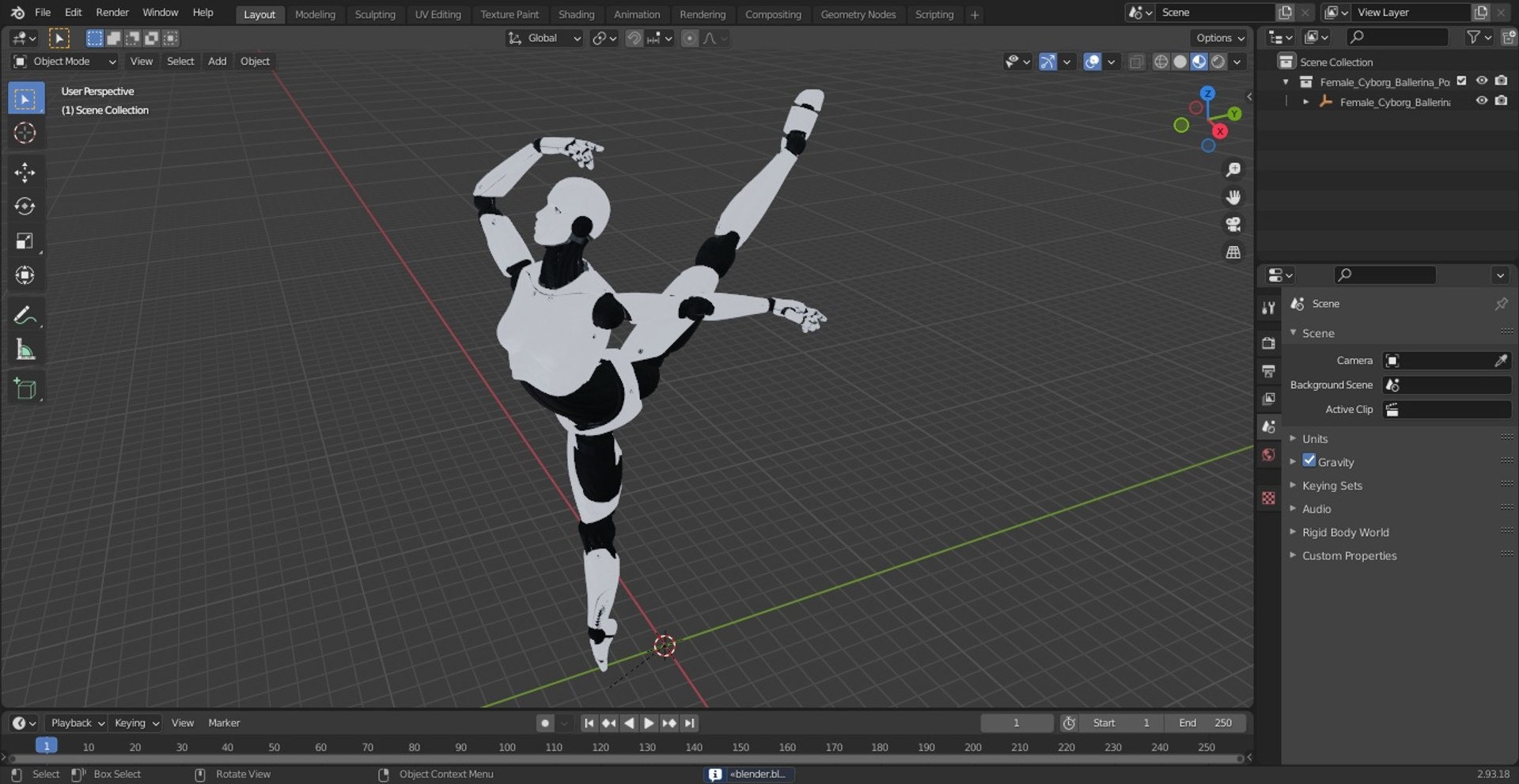 3D Female Cyborg Ballerina Pose - TurboSquid 2097709