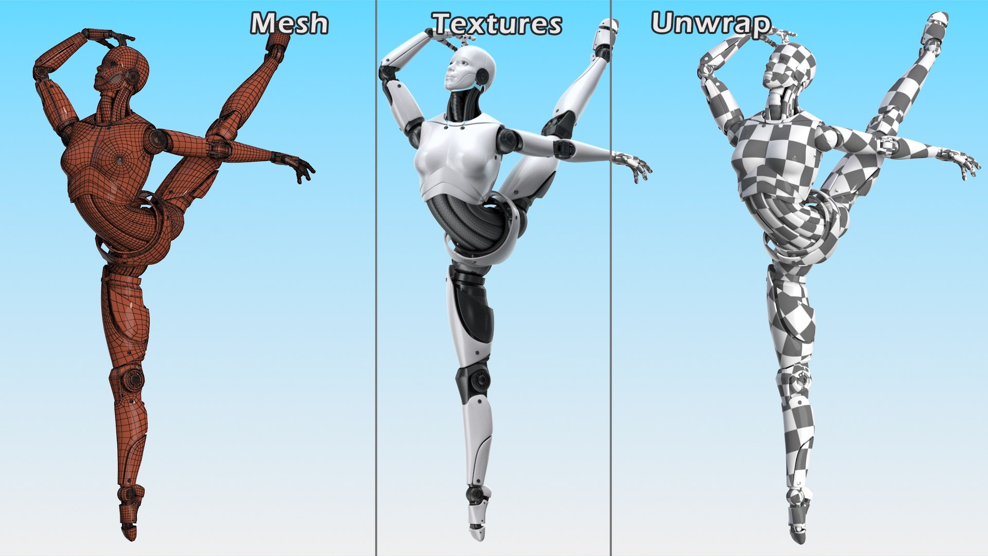 3D Female Cyborg Ballerina Pose - TurboSquid 2097709