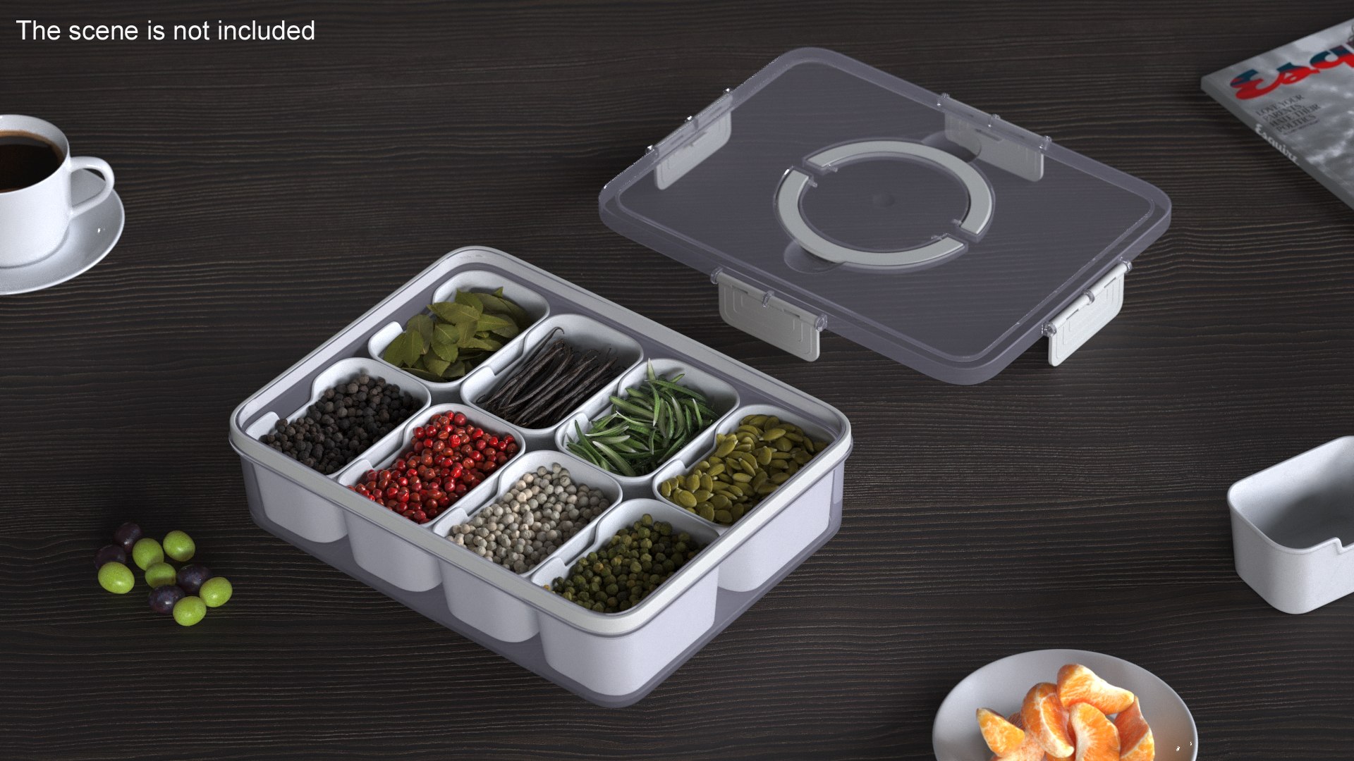 3D Container With Dividers For Storing Spices Model - TurboSquid 2431420