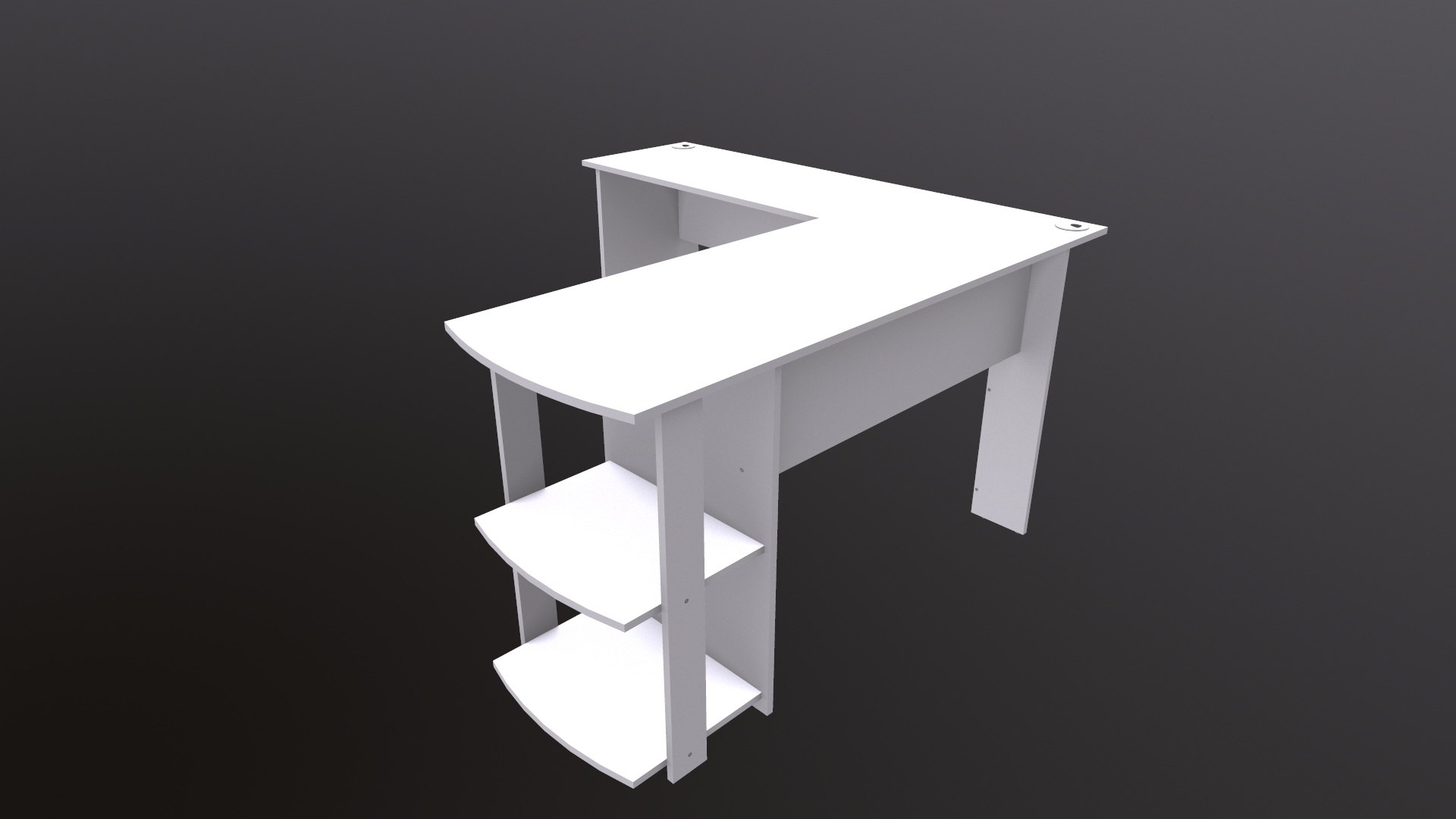 L Shape Straight Computer Desk Model - Turbosquid 1956781