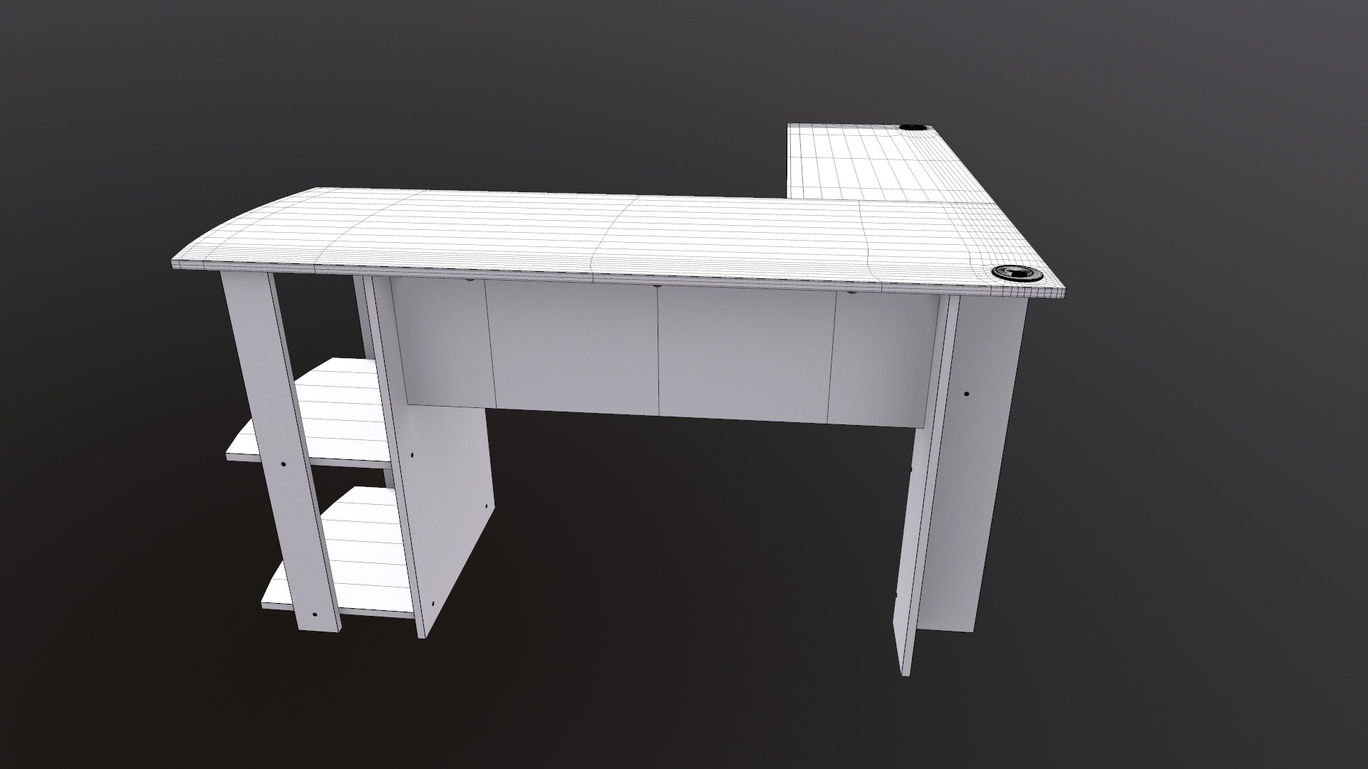 L Shape Straight Computer Desk Model - Turbosquid 1956781