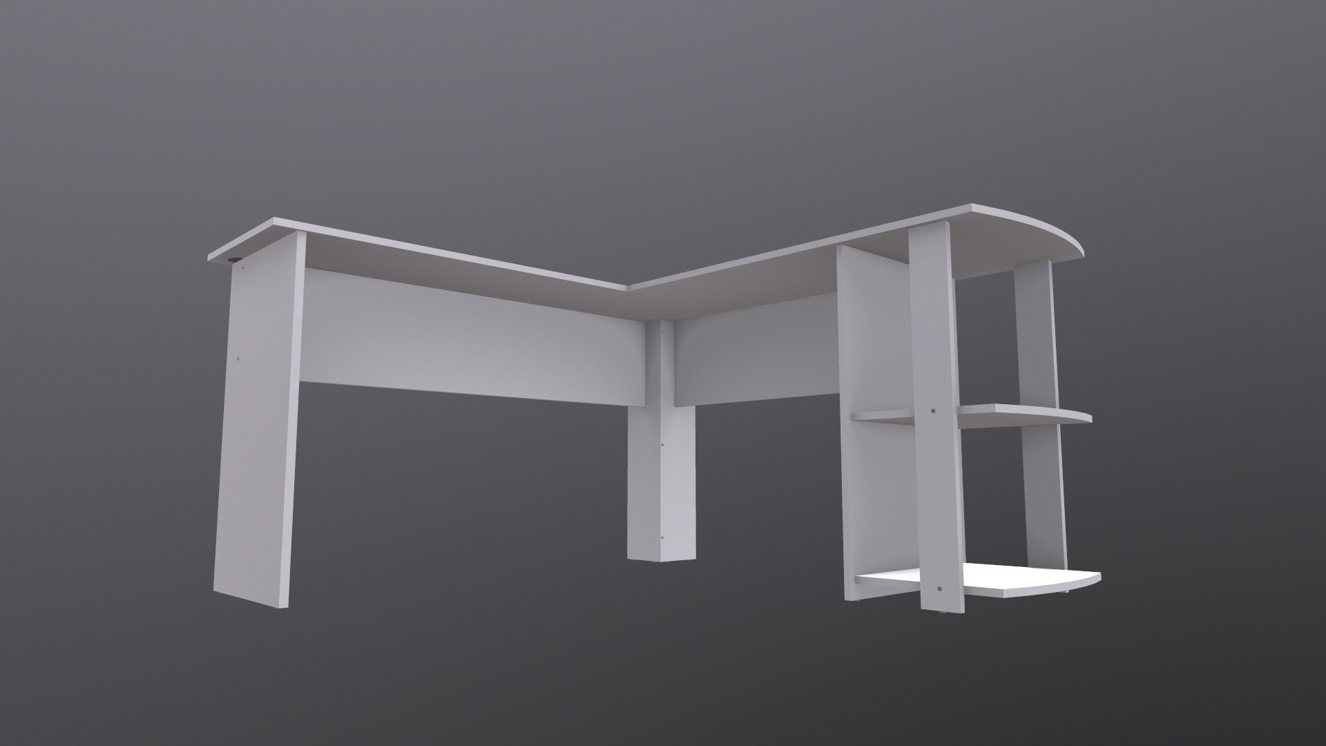 L Shape Straight Computer Desk Model - Turbosquid 1956781