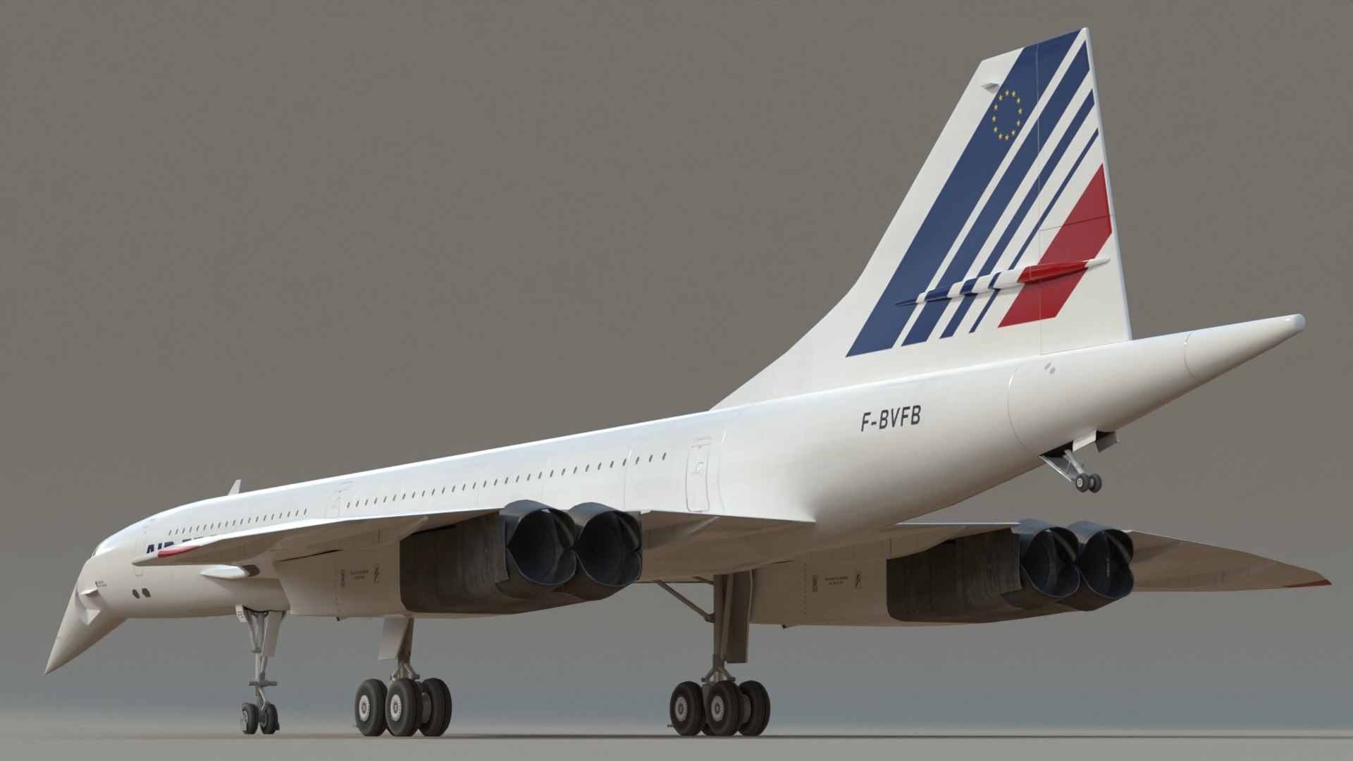 Air France Concorde SC 3D Model - TurboSquid 2261566