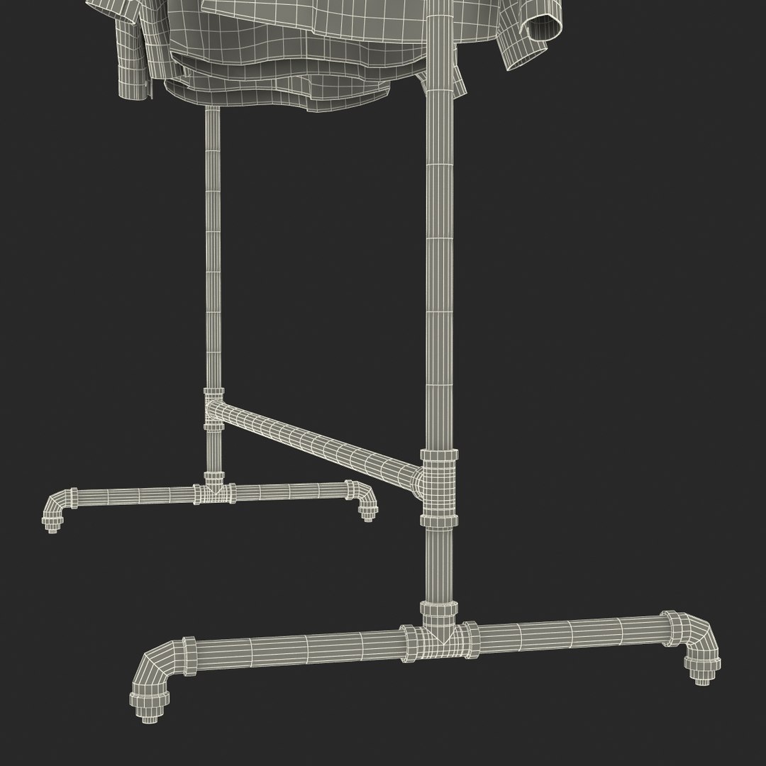 3d iron clothing rack 5 model