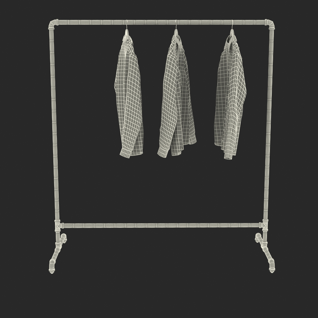 3d iron clothing rack 5 model