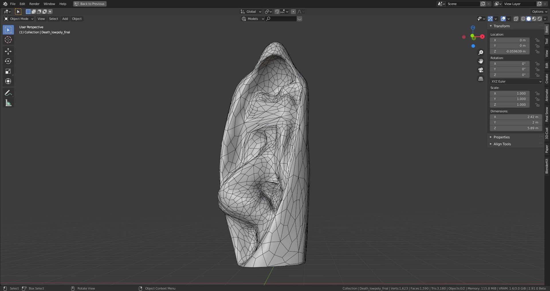 3D Death Statue - TurboSquid 1682569