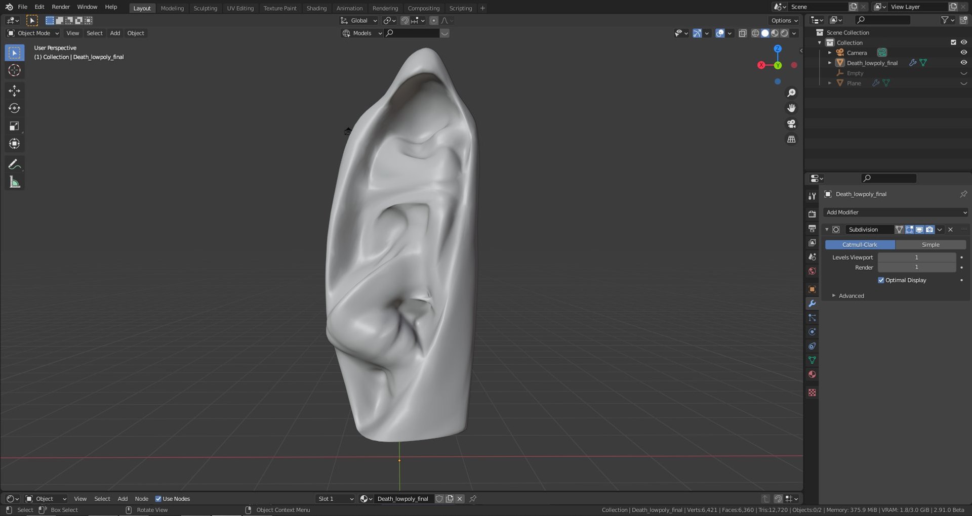 3D Death Statue - TurboSquid 1682569