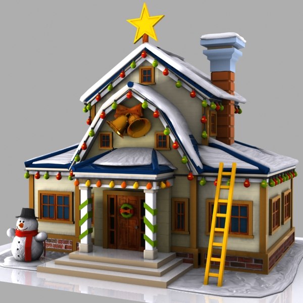 3d model cartoon house toon