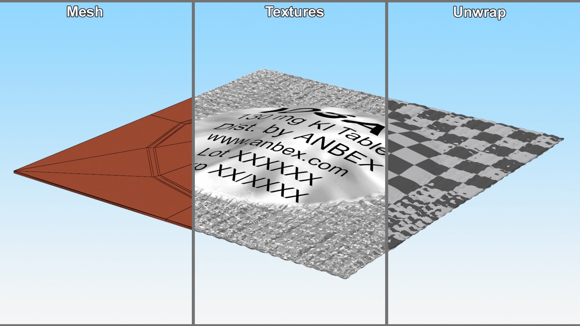 3D Model Sealed Potassium Iodine Tablet - TurboSquid 2337687