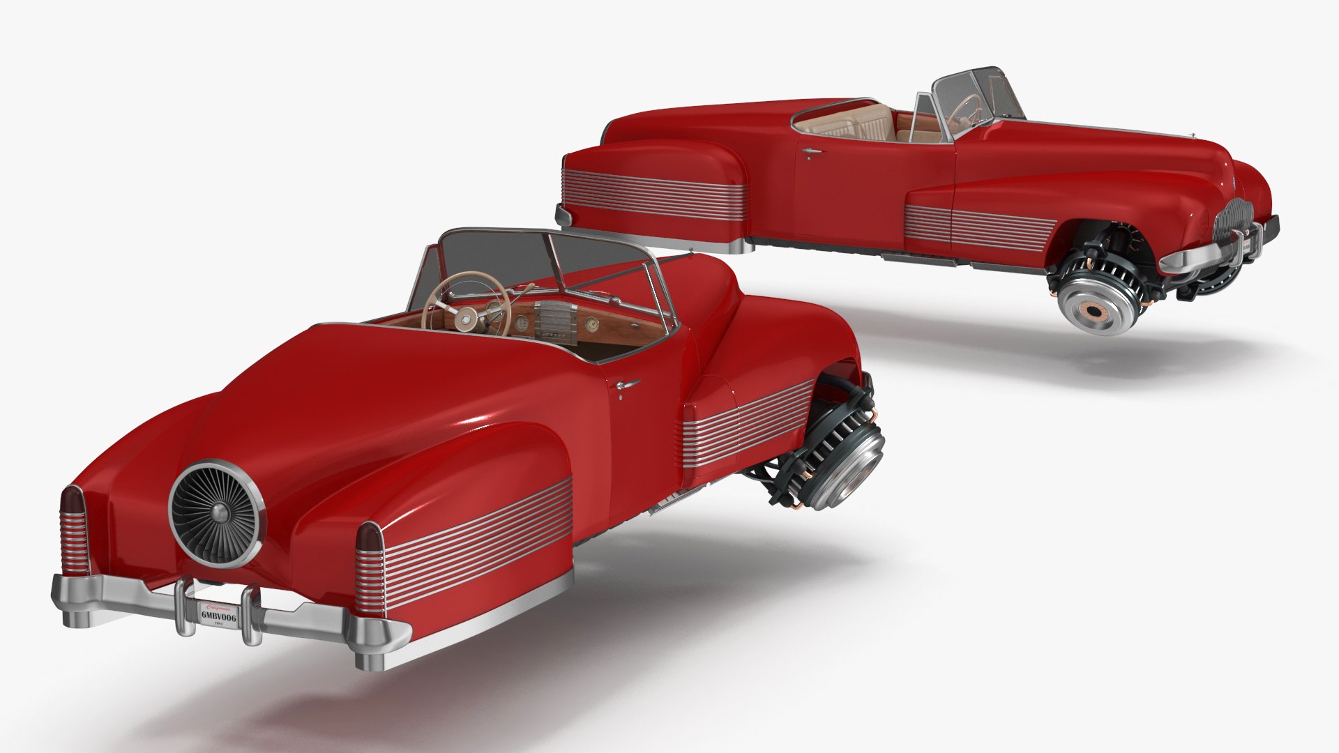 New Retro Futuristic Hovercar Red model - TurboSquid 2092682