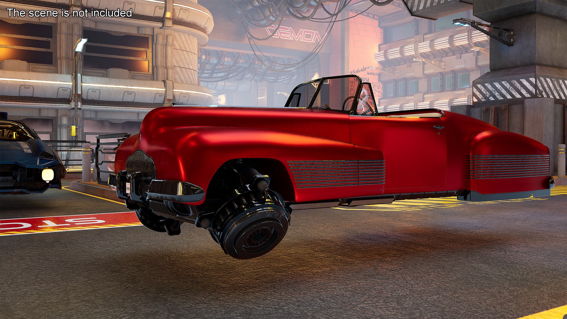 New Retro Futuristic Hovercar Red model - TurboSquid 2092682