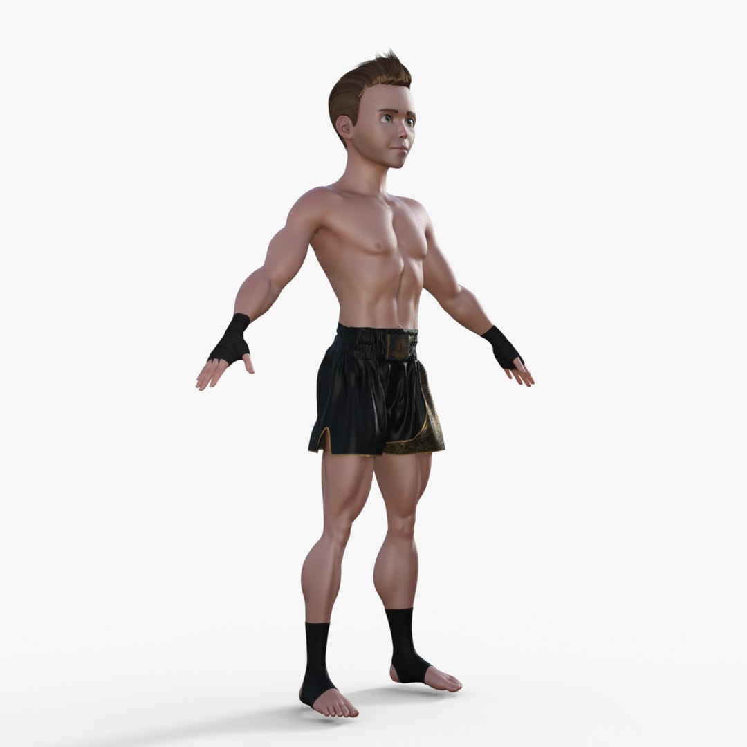 Cartoon Fighter Man Rigged 3D model - TurboSquid 1974064