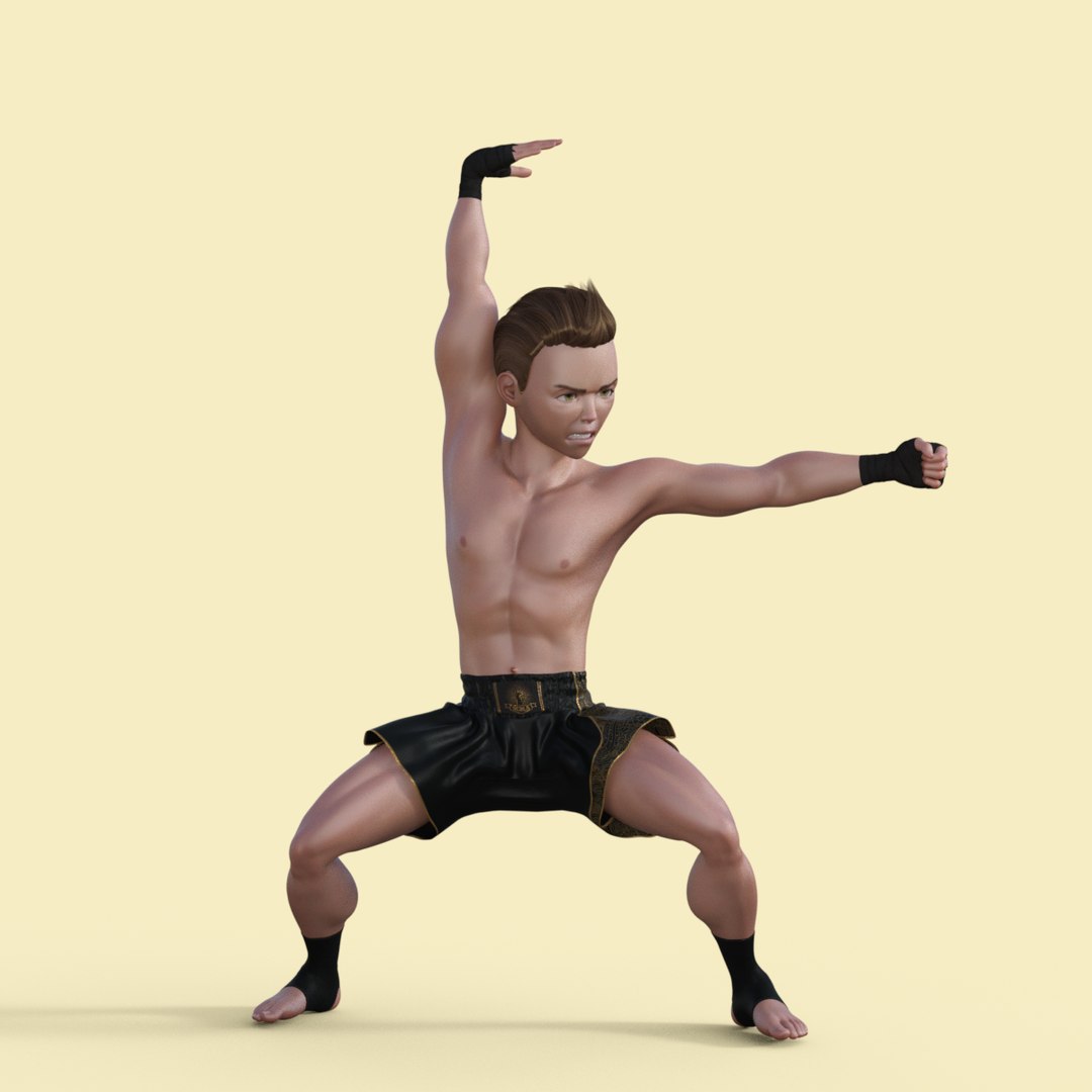 Cartoon Fighter Man Rigged 3D model - TurboSquid 1974064