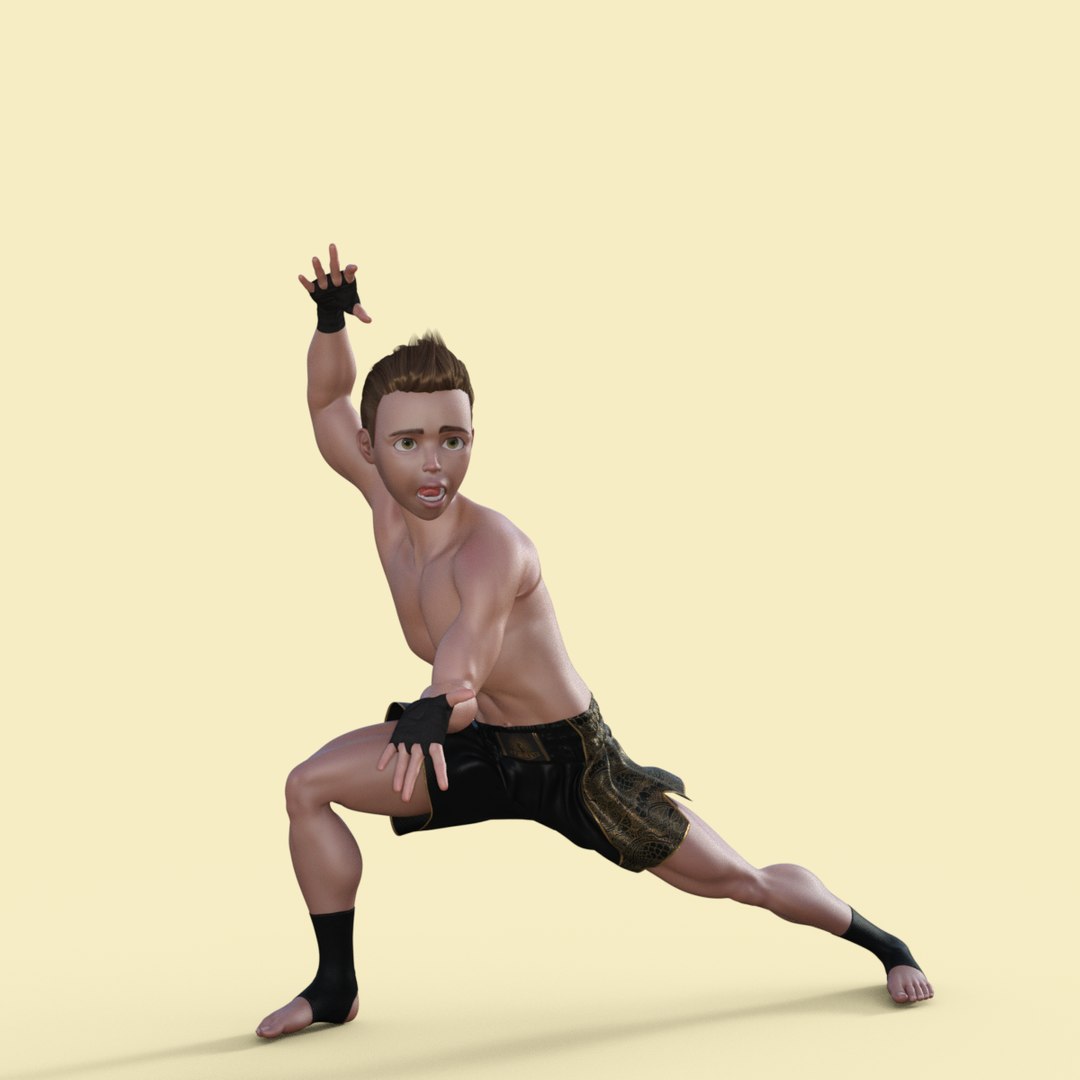 Cartoon Fighter Man Rigged 3D model - TurboSquid 1974064