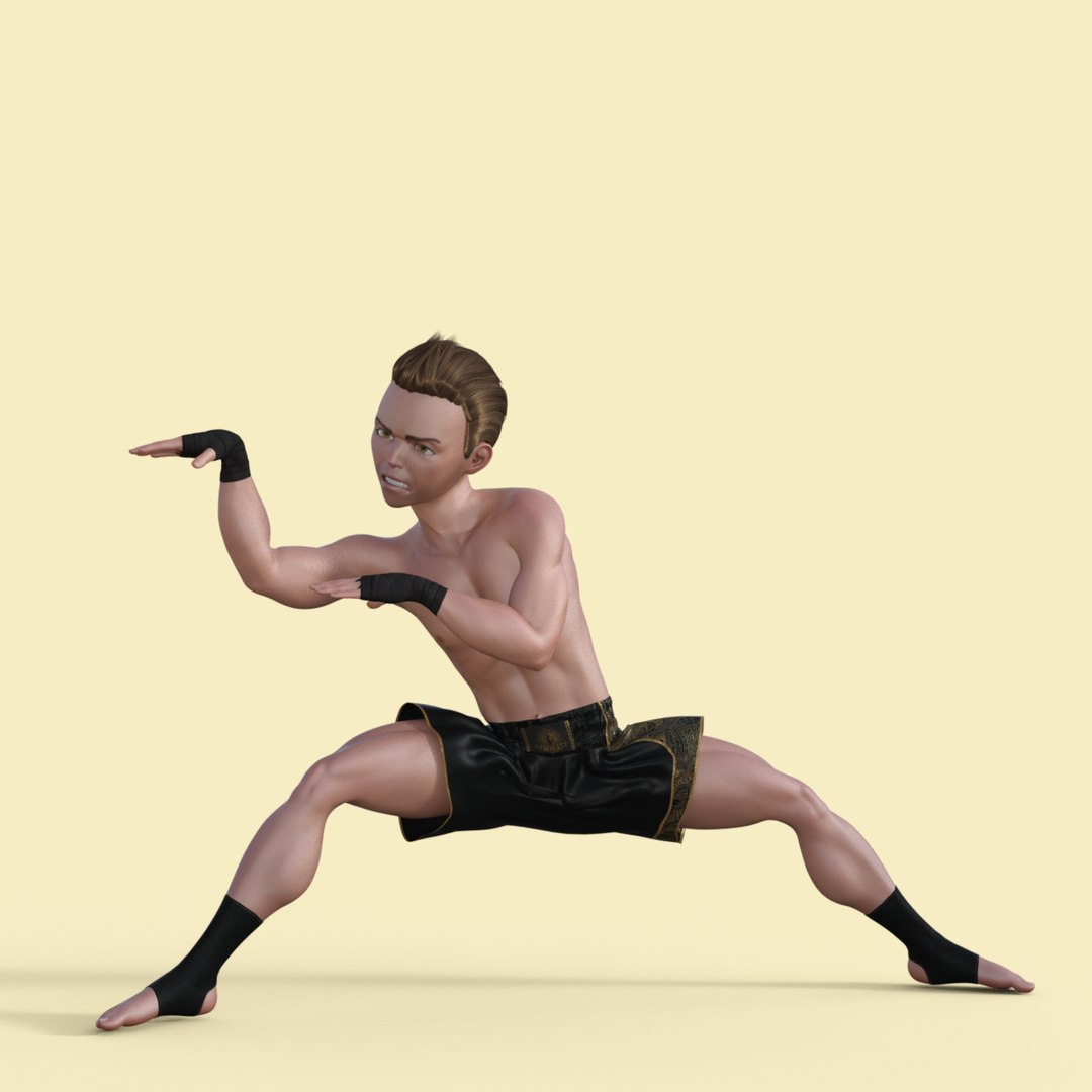 Cartoon Fighter Man Rigged 3D model - TurboSquid 1974064