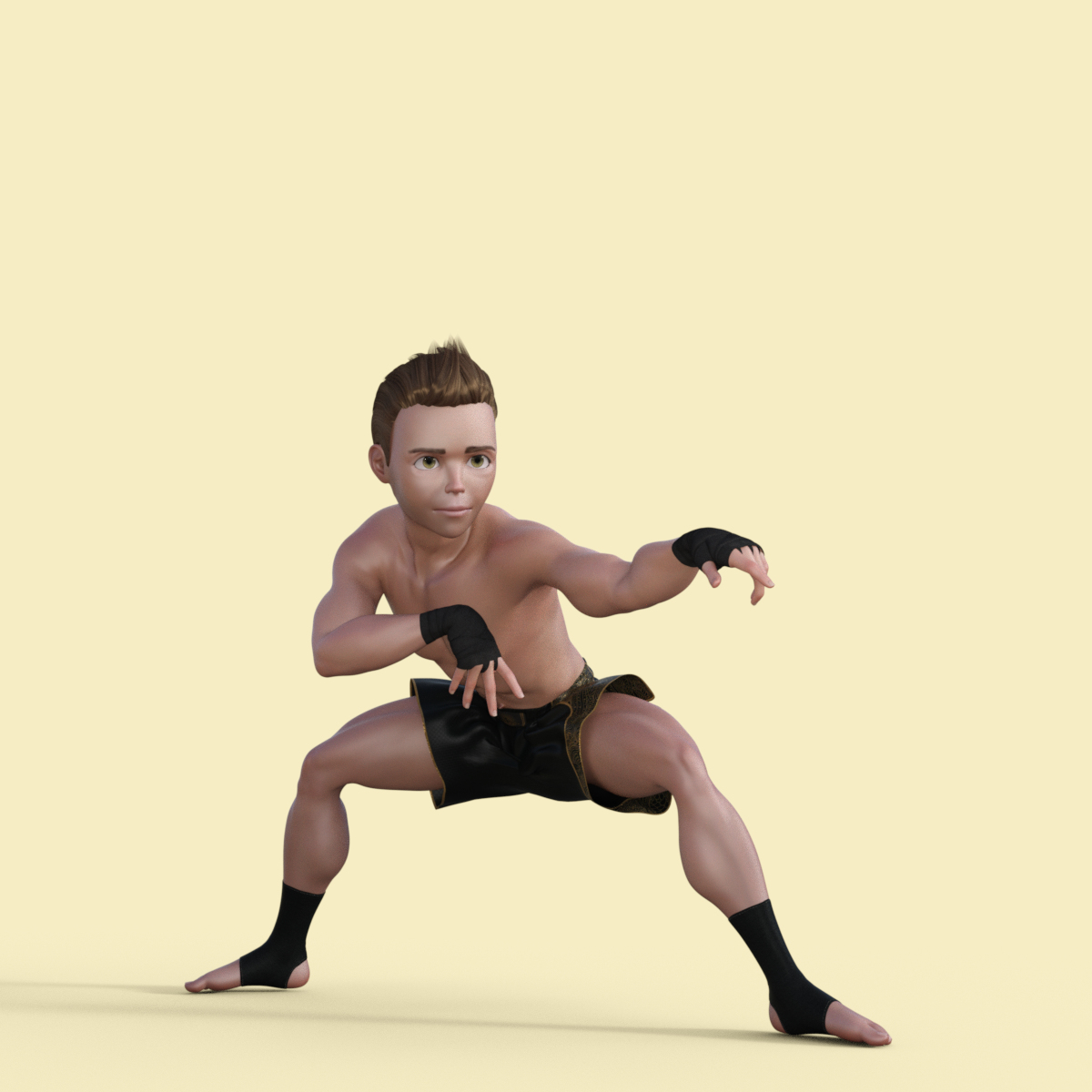 modelo 3d Cartoon Fighter Man Rigged - TurboSquid 1974064