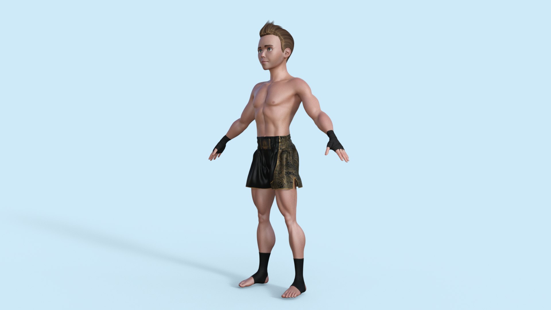 Cartoon Fighter Man Rigged 3D model - TurboSquid 1974064