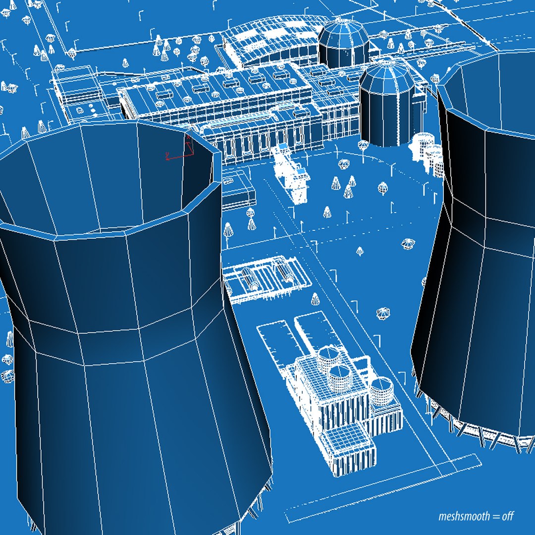 Nuclear Power Plant Scene 3d Model