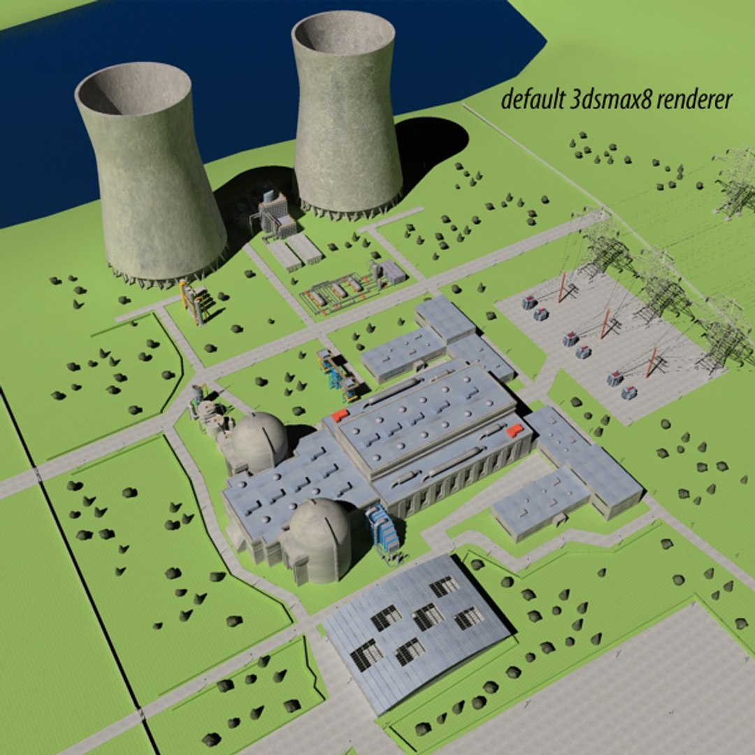 Nuclear Power Plant Scene 3d Model