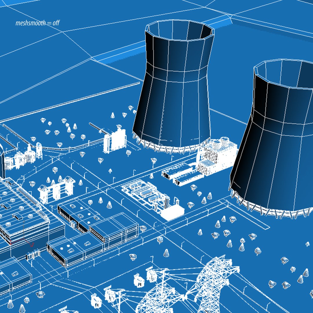 Nuclear Power Plant Scene 3d Model