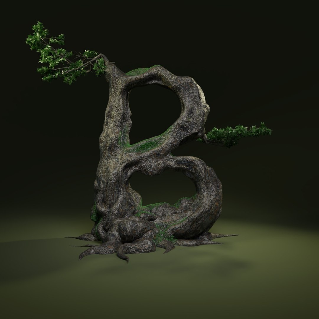 Tree Letter B 3D Model - TurboSquid 1415887