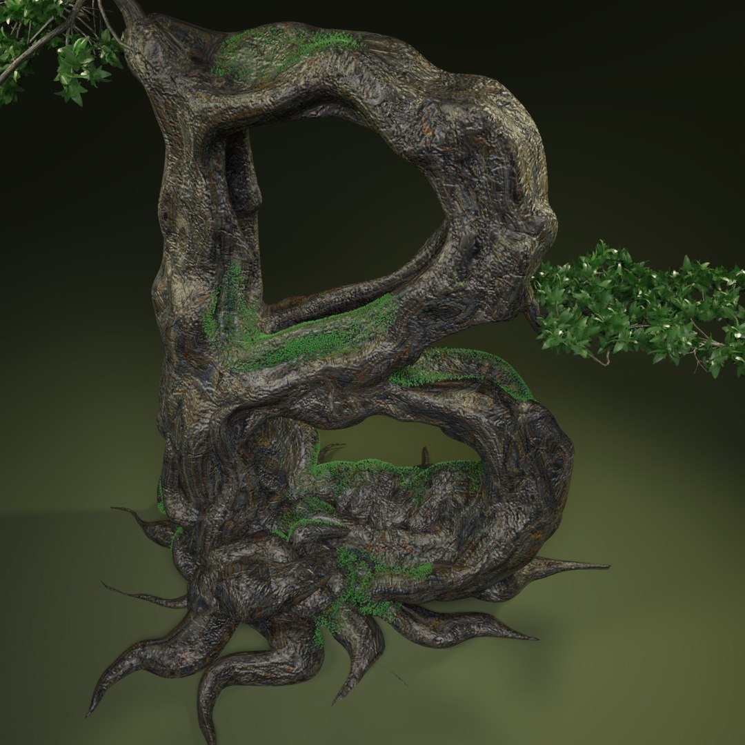 Tree Letter B 3D Model - TurboSquid 1415887